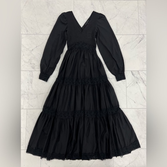 widow | Dresses | Widow Black Lace Trim Maxi Dress | Poshmark